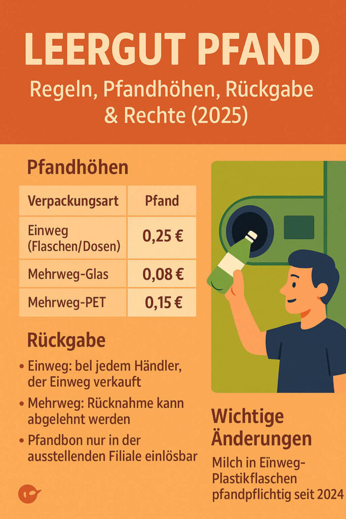 Leergut Pfand 2025: Pfandhöhen, Rückgabe, Rechte & neue Regeln - Pfandpirat